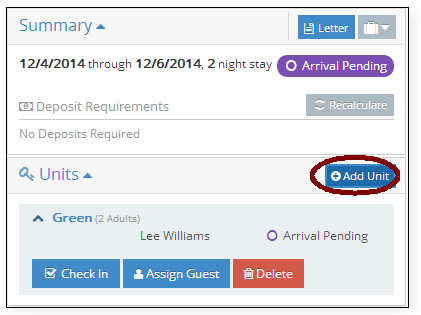Adding a Second Room to an Existing Reservation