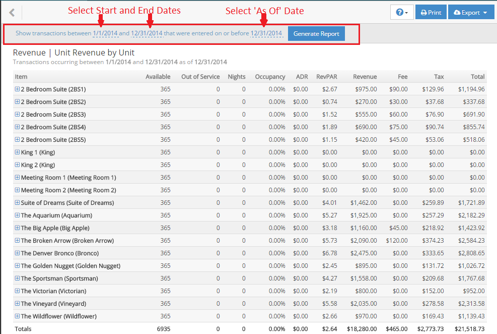 How do I run a Revenue by Unit Comparison Report?