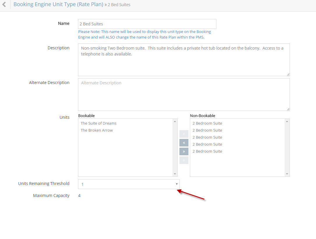 Booking Engine Bookable by Unit Type (grouped by Rate Plan)