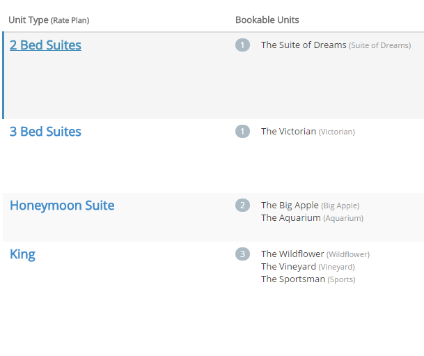 Booking Engine Bookable by Unit Type (grouped by Rate Plan)
