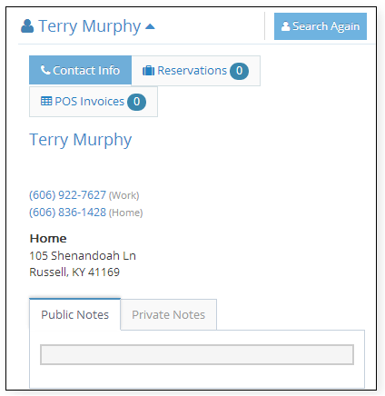Making a Reservation from a Guest History Record
