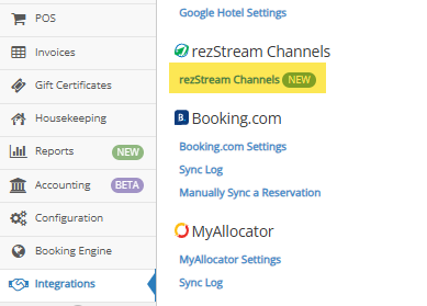 rezStream Channels Configuration