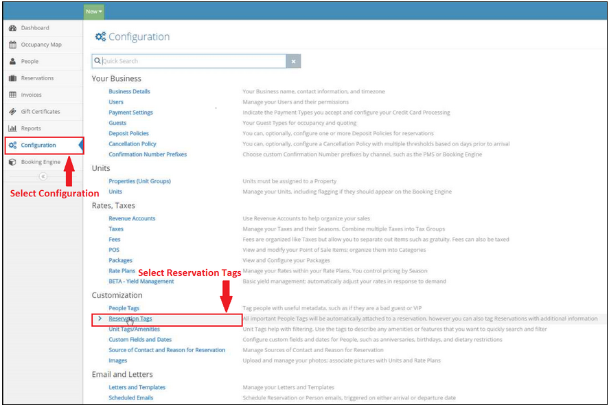 Creating Reservation Tags
