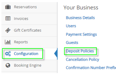 Configure Deposit Policies